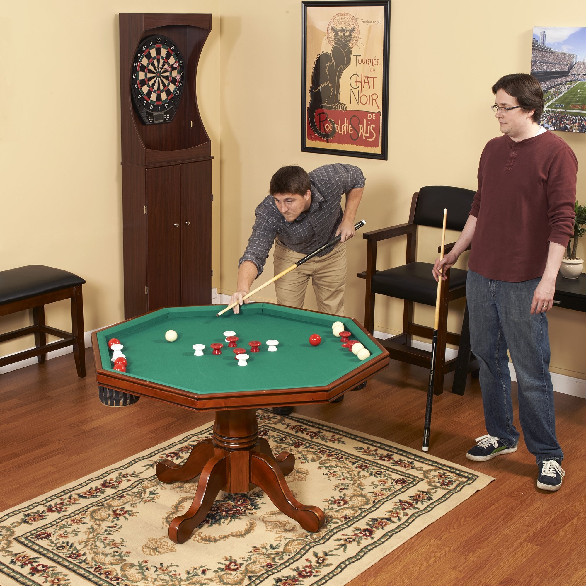 Buy Hathaway Kingston Walnut 3 in 1 Poker Table & Arm Chairs – Just ...