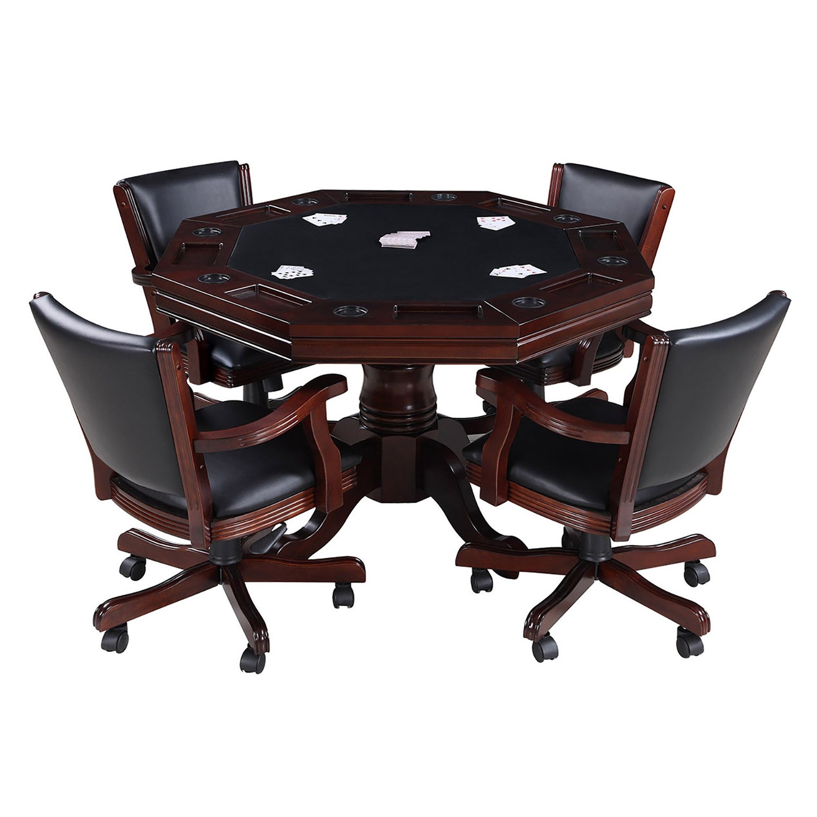 Buy Hathaway Kingston Walnut 3 in 1 Poker Table & Arm Chairs – Just ...
